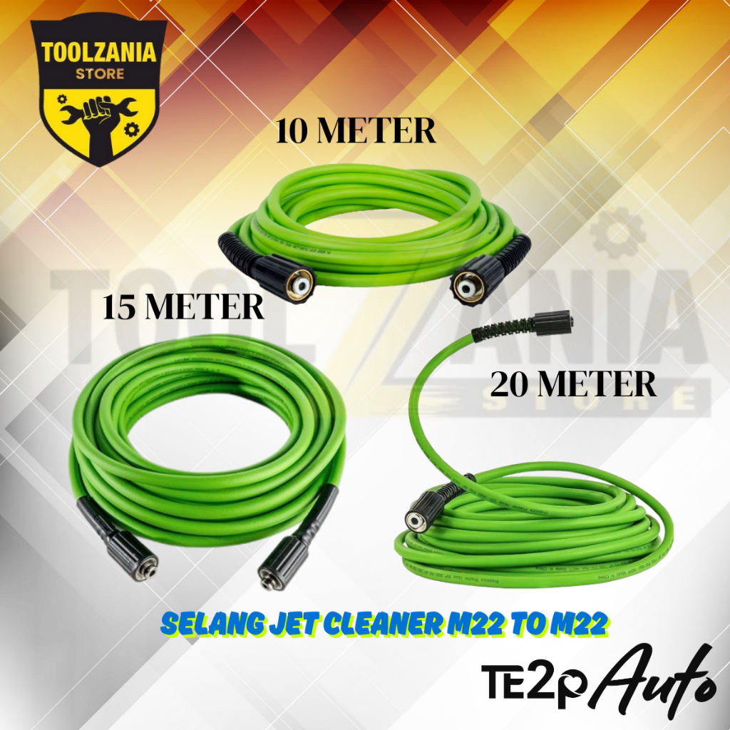Jual TE2P AUTO Selang Hose High Pressure Jet Cleaner 10 Meter 15 Meter ...