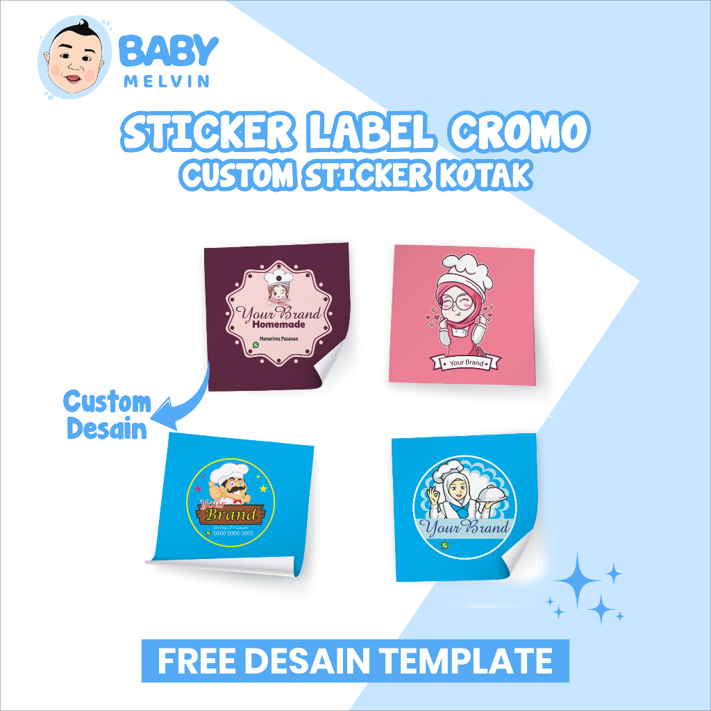 Jual Baby Melvin Cetak Stiker Label | Custom Stiker Label Chromo ...