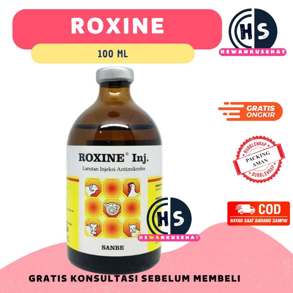 Jual Roxine 100 ml Inj - Antibiotik Spektrum Luas Untuk Ternak, Obat ...