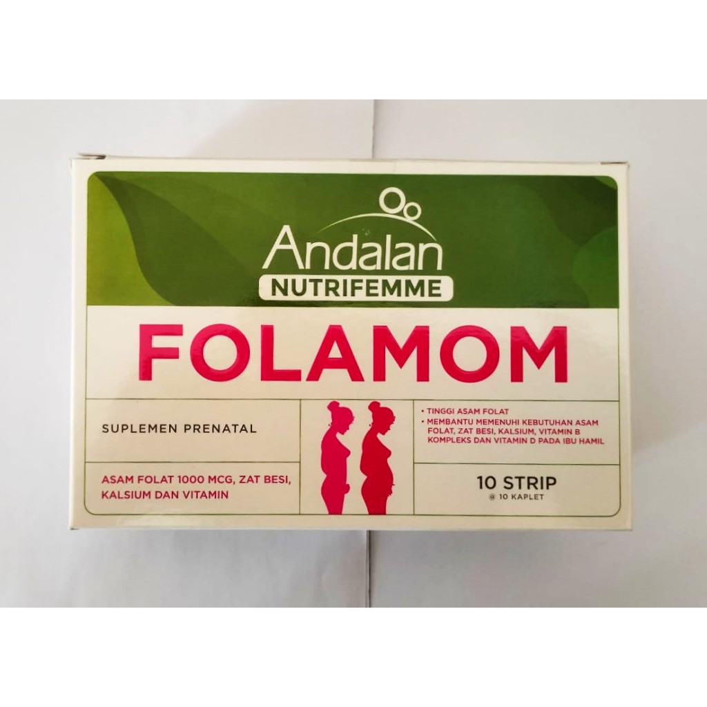 Jual 1 BOX 100 TAB FOLAMOM Andalan Nutrifemme | Penguat Kandungan Lemah ...