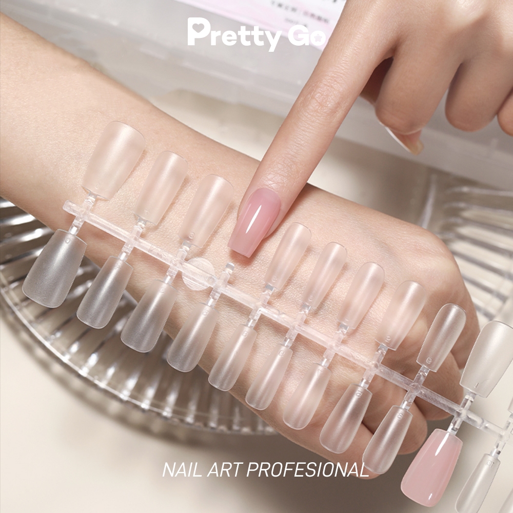 Jual 300Pcs/Kotak Full Buff Nail Extension Short Kuku Palsu/Soft Gel ...