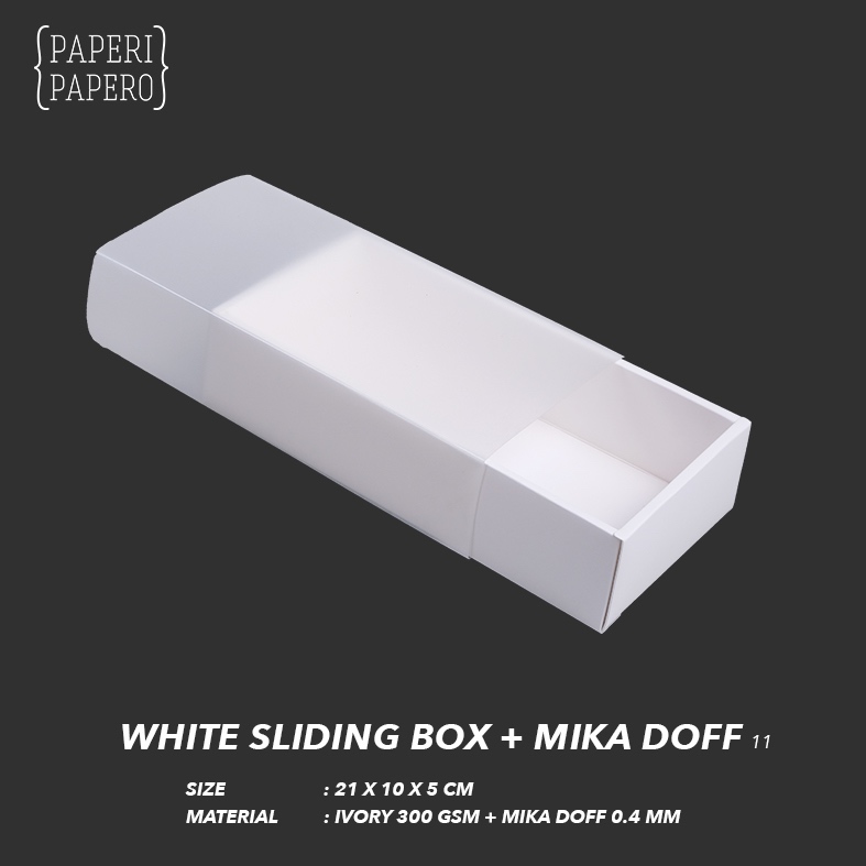 Jual White Sliding Box Tutup Doff / Buram (21 x 10 x 5 cm) - Kotak ...