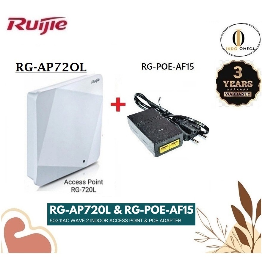 Jual RG-AP720-L + RG-E-120-GE / RG-POE-AF15 Access Point Ceiling Indoor ...