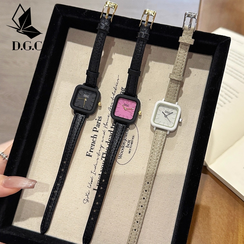 Jual DGC 10412 Jam Tangan wanita Quartz Analog Kotak Fashion Kecil ...