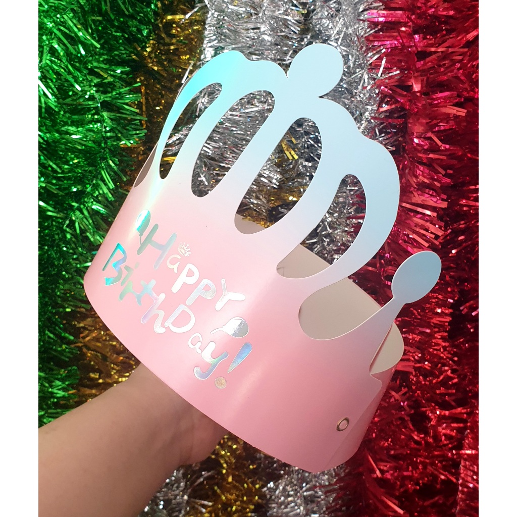 Jual Topi Mahkota Crown Ulang Tahun untuk anak anak dan dewasa pink ...