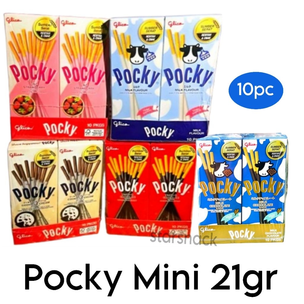 Jual Glico Pocky Mini milk choco cookies isi 10 box/pak | Shopee Indonesia