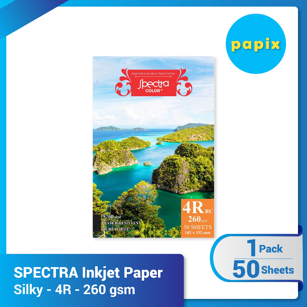 Jual Spectra Inkjet Paper Resin Coated - Silky 4R - 260 gsm | Shopee ...