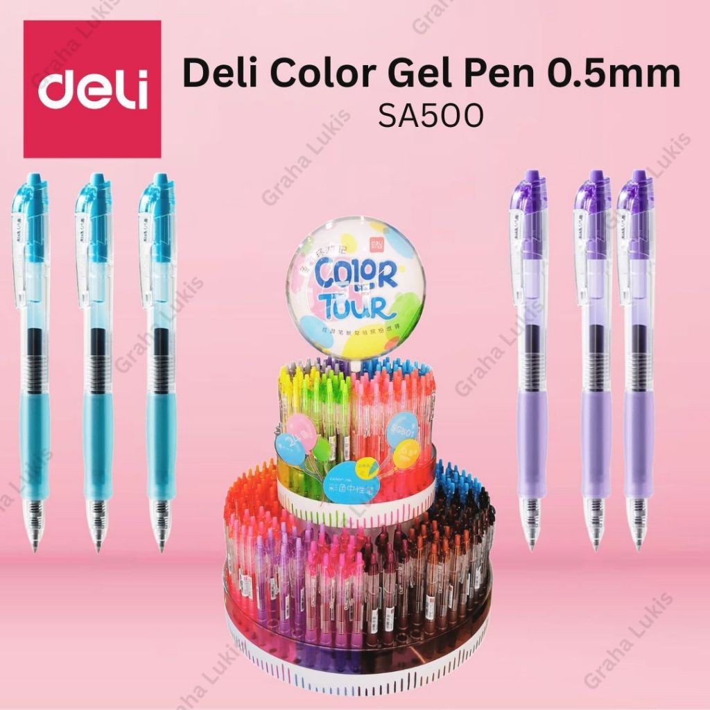 Jual Deli Color Gel Pen SA500 | Gel Pen 0.5mm | Shopee Indonesia