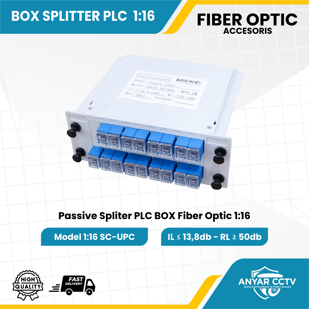 Jual Passive Splitter PLC BOX FO 1:16 Fiber Optik FTTH SC UPC | Shopee ...