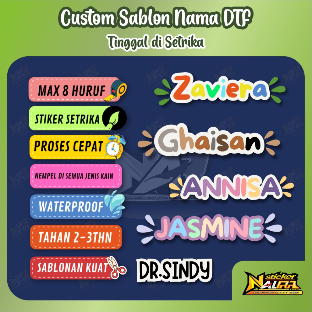 Jual Sticker DTF/ Label Baju/ Bisa request nama | Shopee Indonesia