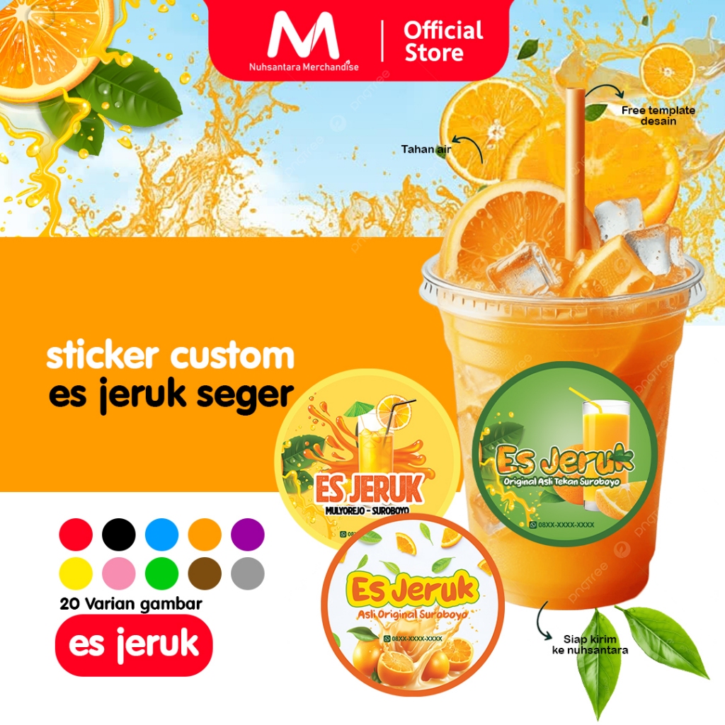 Jual [1HARI JADI] Cetak Stiker Label Minuman Es Jeruk / Sticker Kue ...