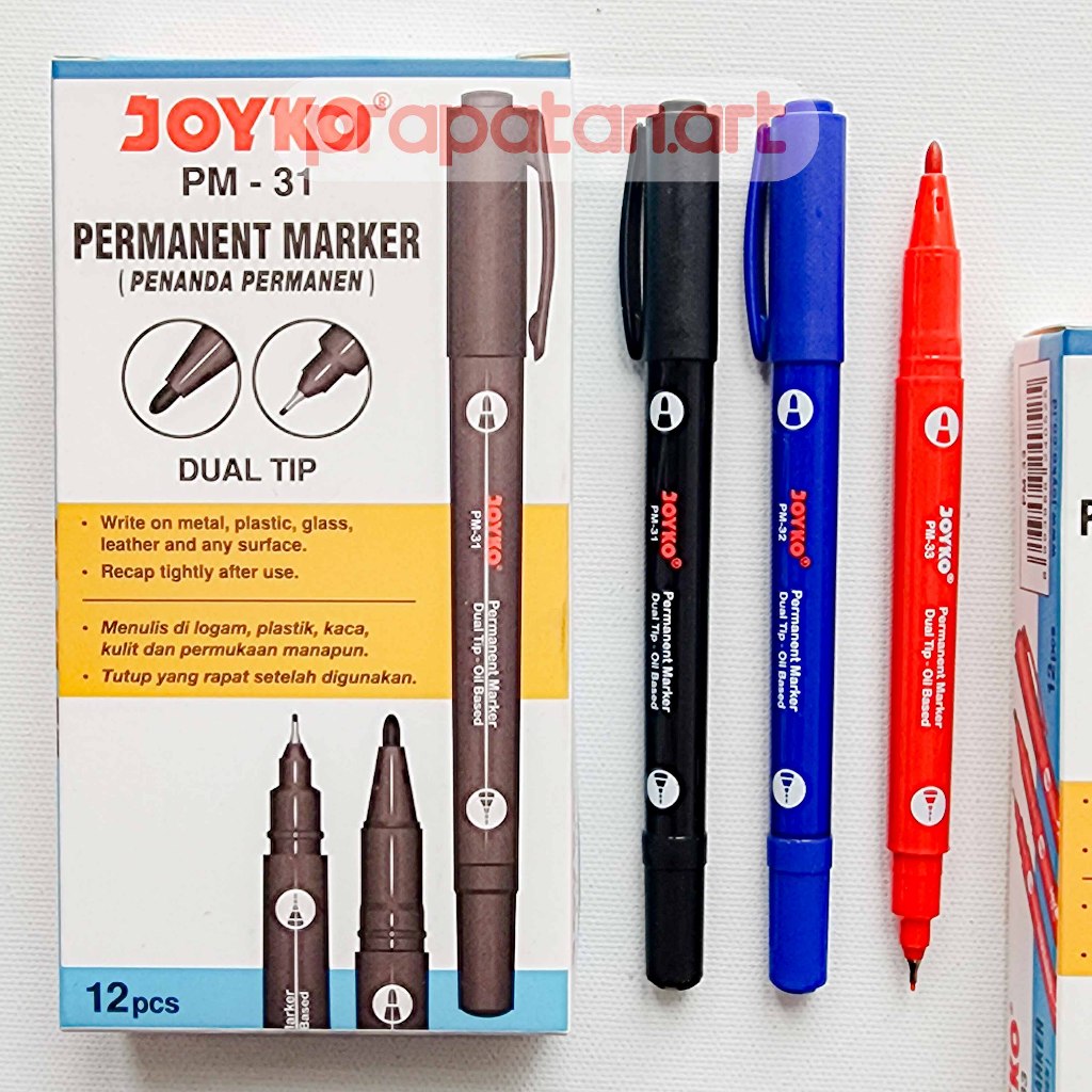 Jual Joyko Permanent Marker PM-31~34 Dual Tip | Spidol Permanen ...