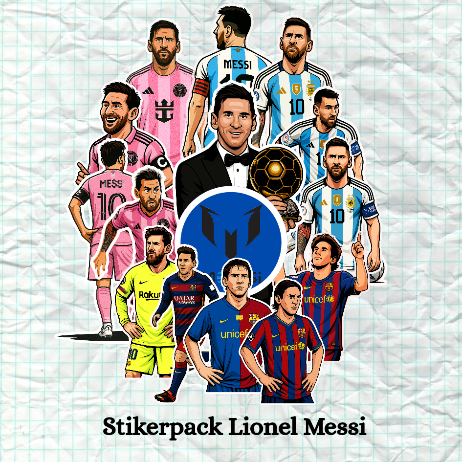 Jual Sticker Pack Lionel Messi | Stiker Bola Vinyl Waterproof Aesthetic ...