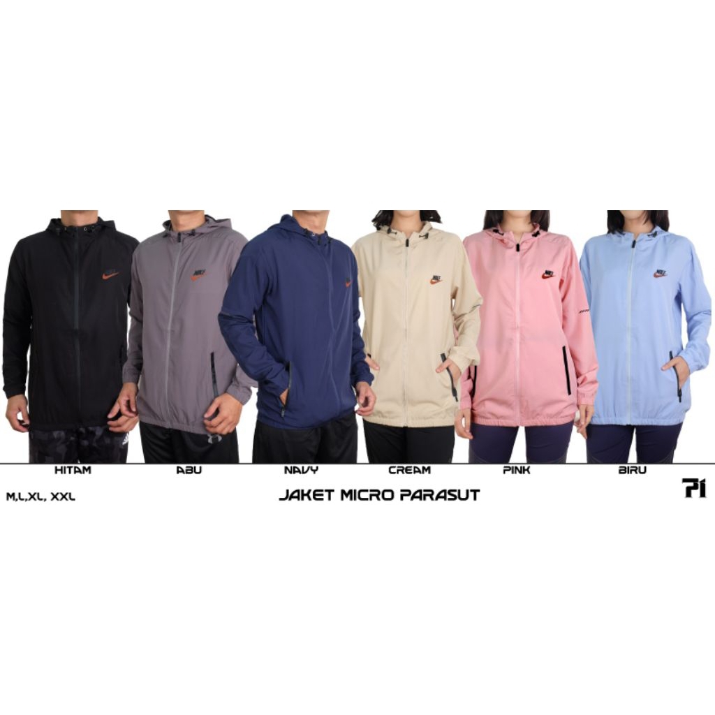 Jual jaket micro parasut unisex running olahraga | Shopee Indonesia