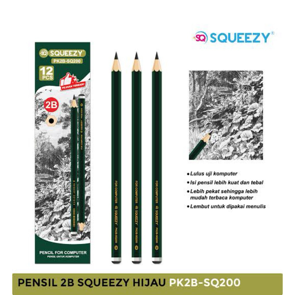 Jual Pensil 2B Pencil Kayu Bentuk Hexagonal 1 Pack Isi 12 Pcs | Shopee ...