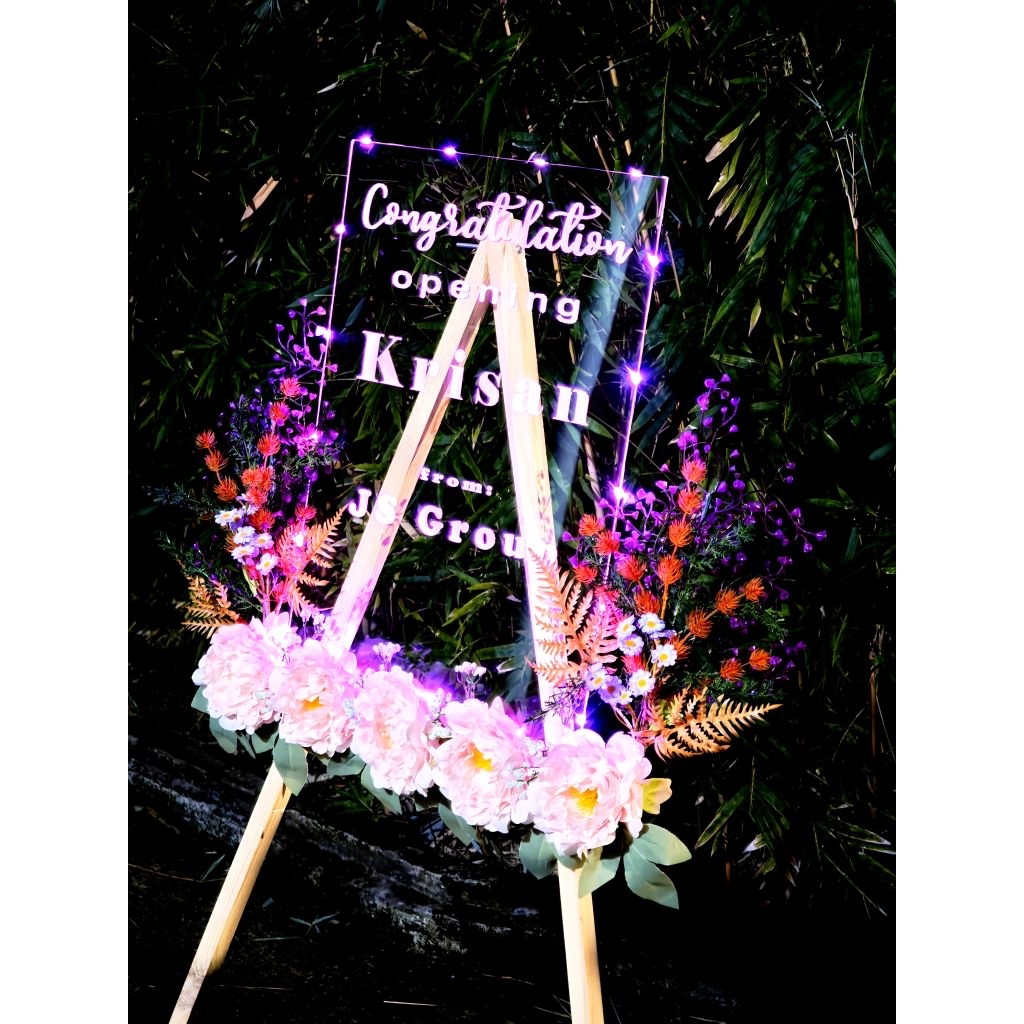 Jual Karangan Bunga Papan akrilik LED/ Papan bunga acrylic / BISA ...