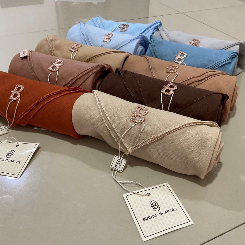 Jual PARIS LUXURY Kerudung Segi Empat Paris Buckle Scarves Hijab Voal ...