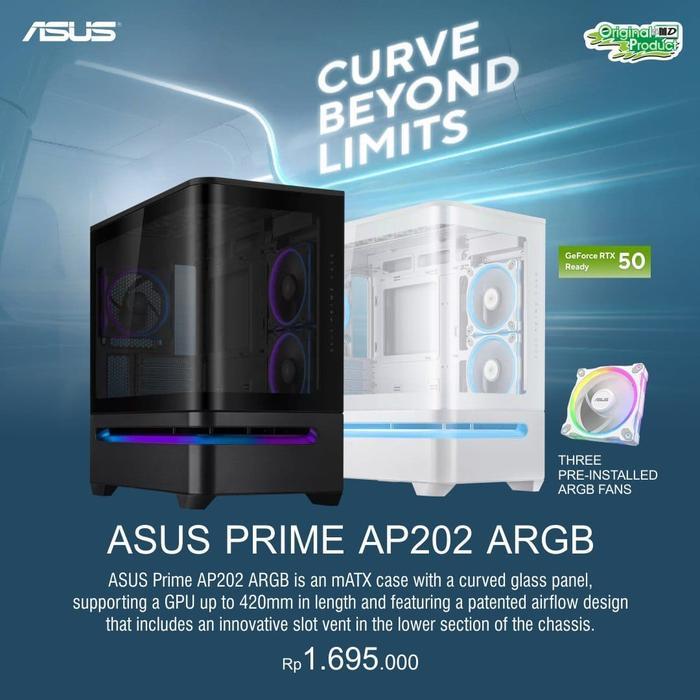 Jual CASING ASUS PRIME AP202 ARGB | Micro-ATX, USB Type-C, Included ...