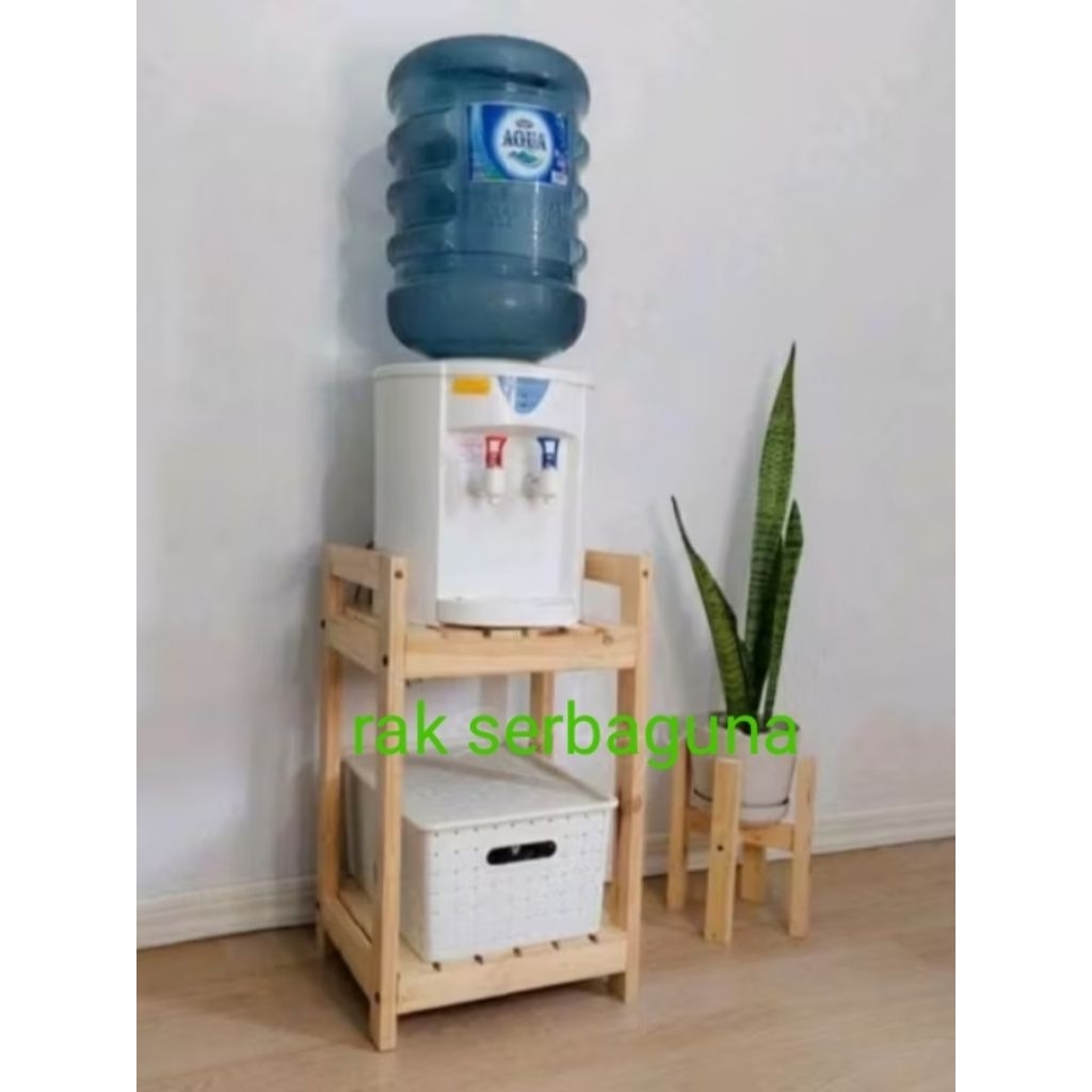 Jual Rak dispenser rak galon Rak kayu 2 susun serbaguna | Shopee Indonesia