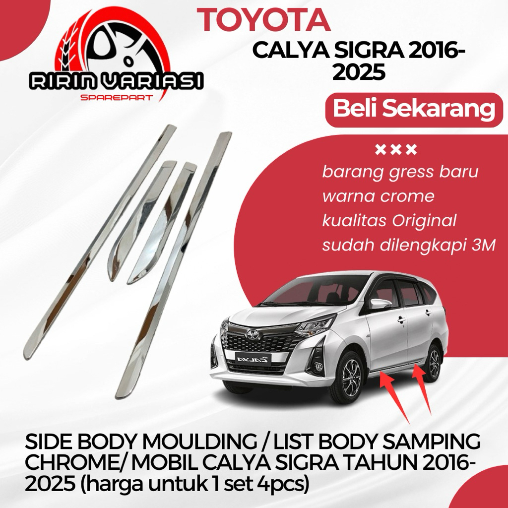 Jual SIDE BODY MOULDING / LIST BODY SAMPING CHROME/ MOBIL CALYA SIGRA ...