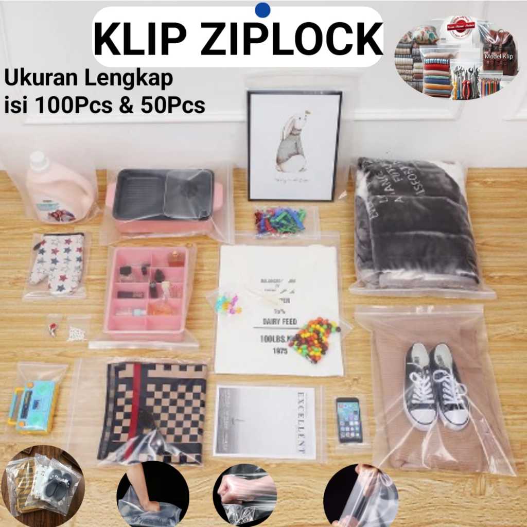 Jual Plastik Klip Ziplock Bening Besar isi 100Pcs - 50Pcs Ukuran 35x45 ...