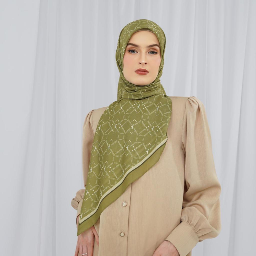 Jual Dixie Lime Green Sand Scarf Mandjha Ivan Gunawan Muslim Wanita ...