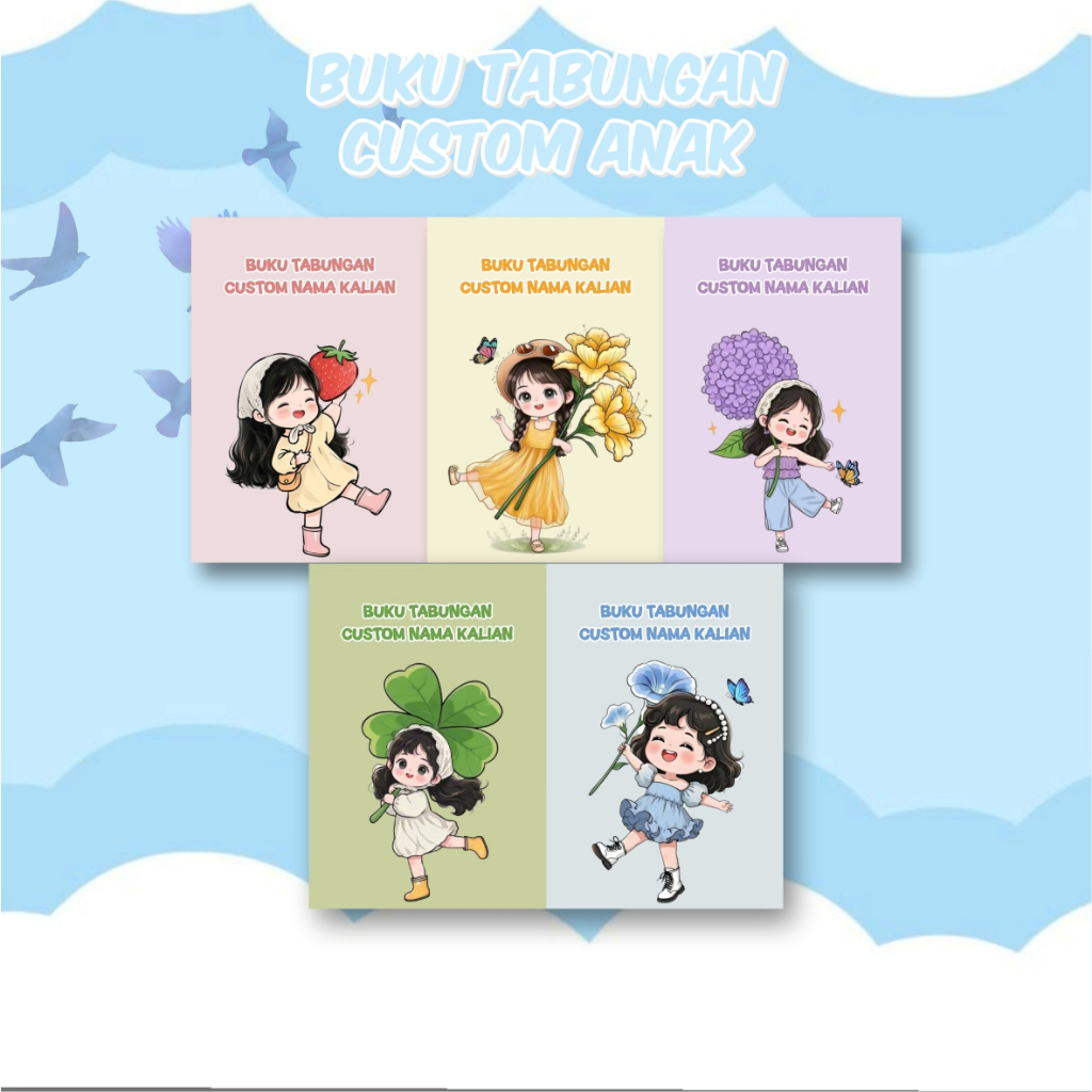 Jual Buku Tabungan Anak Custom TK PAUD - Nama Foto Anak - Desain Kartun ...