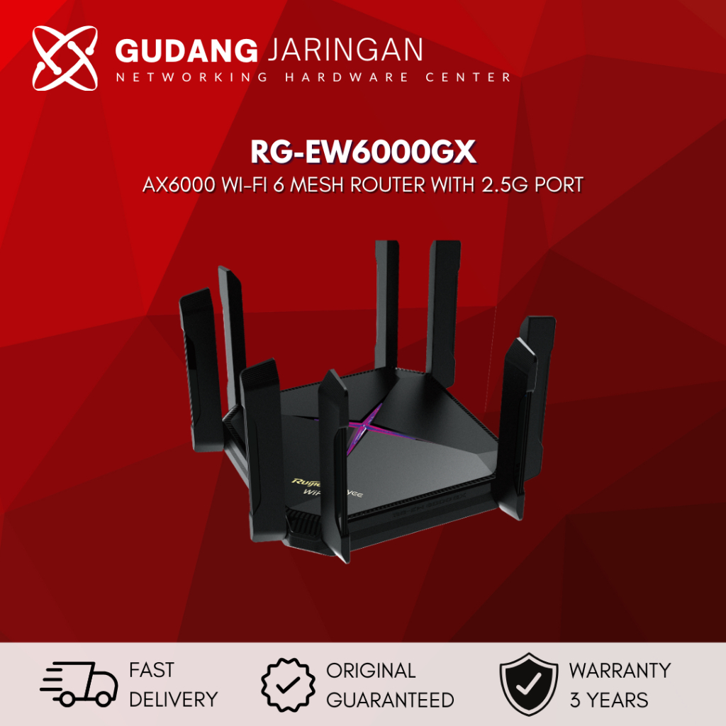 Jual RUIJIE REYEE RG-EW6000GX AX6000 ROUTER WIRELESS MESH WIFI 6 ...