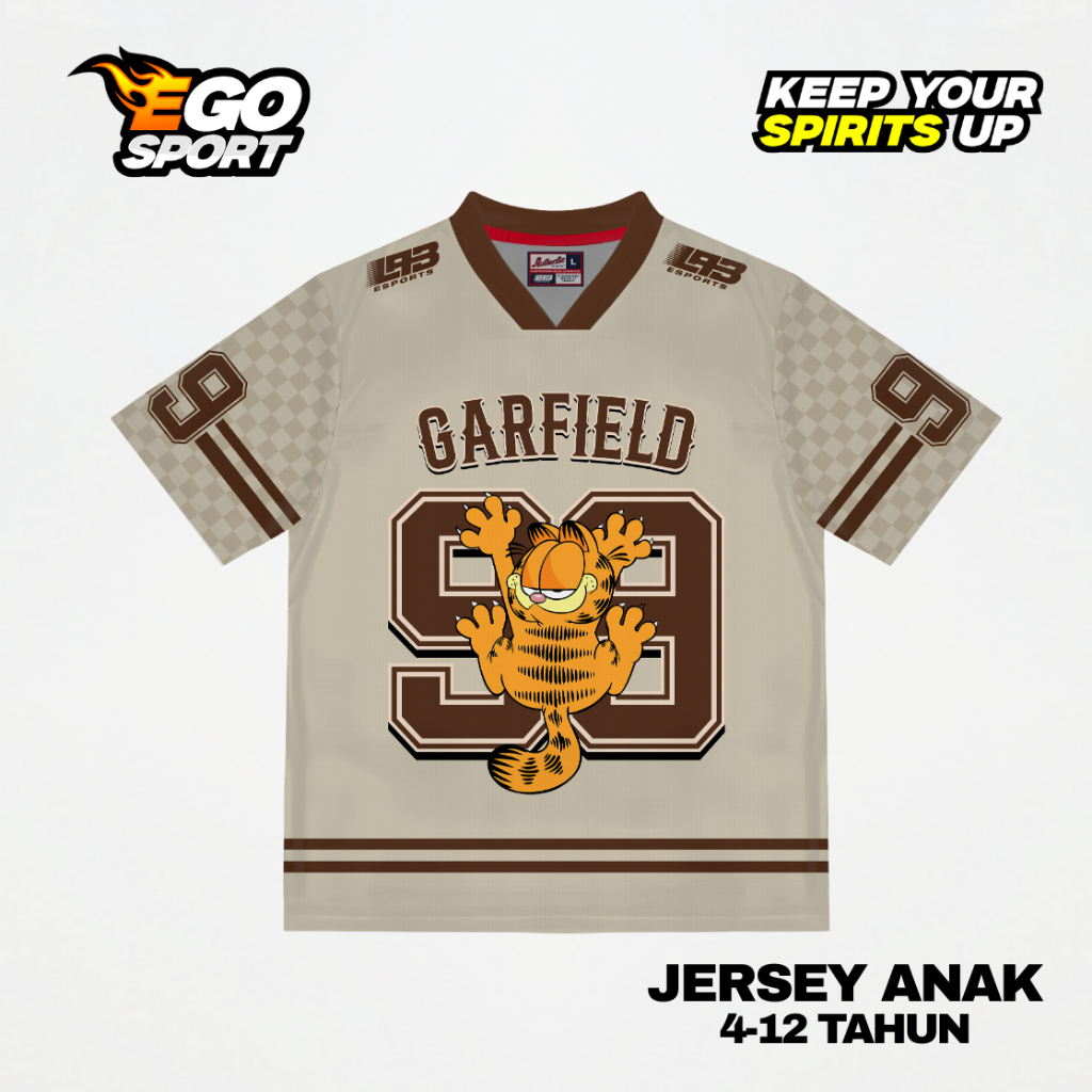 Jual JERSEY OVERSIZE ANAK Motif GARFIELD 66/ jersey kids sporty / baju ...