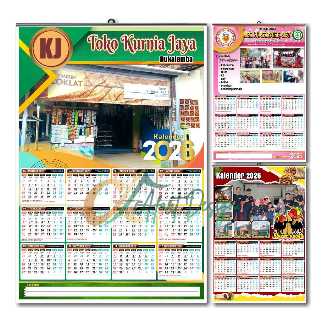 Jual Kalender Custom Desain Iklan Toko Restoran Salon dan lain lain ...