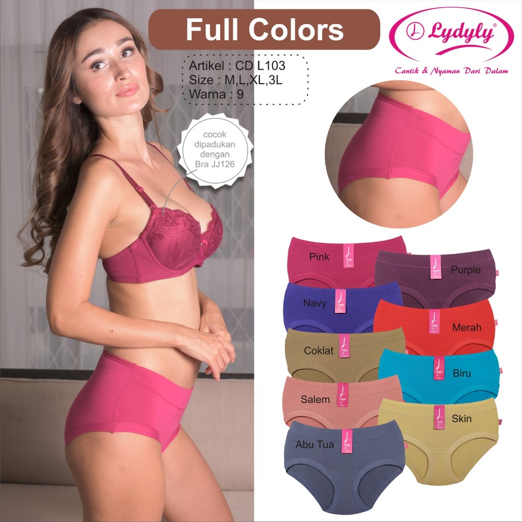 Jual Lidily Celana Dalam Wanita CD Katun Polos Lydyly Dijamin Adem Nyaman Digunakan Art. CD L103 ...
