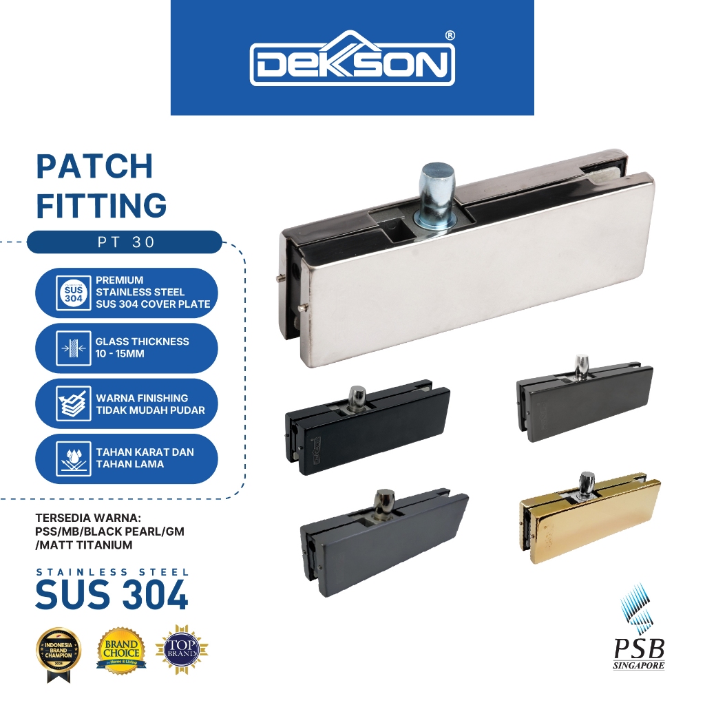 Jual DEKKSON Patch Fitting Pegangan Kaca PT 30 | Shopee Indonesia