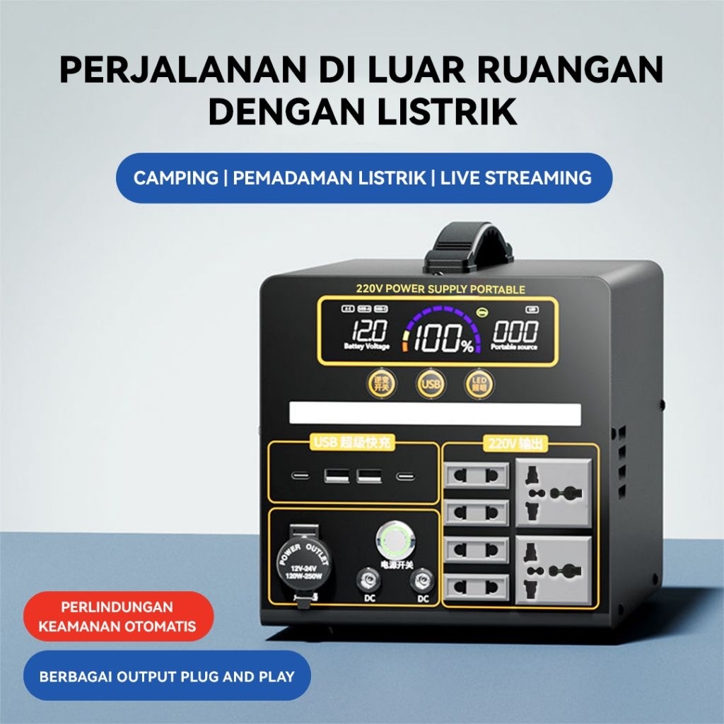 Jual Power Station Portable 500W/800W/1200W/2600W Camping Powerbank ...