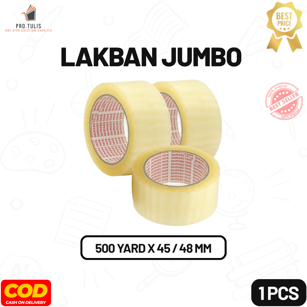 Jual (1 Pcs) Lakban Jumbo Coklat / Bening 500 Yard x 45mm / 48mm Buana ...