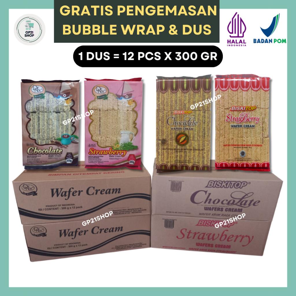Jual Biskitop Denex Wafer Cream 1 Dus Isi 12 pcs x 300gr | Shopee Indonesia