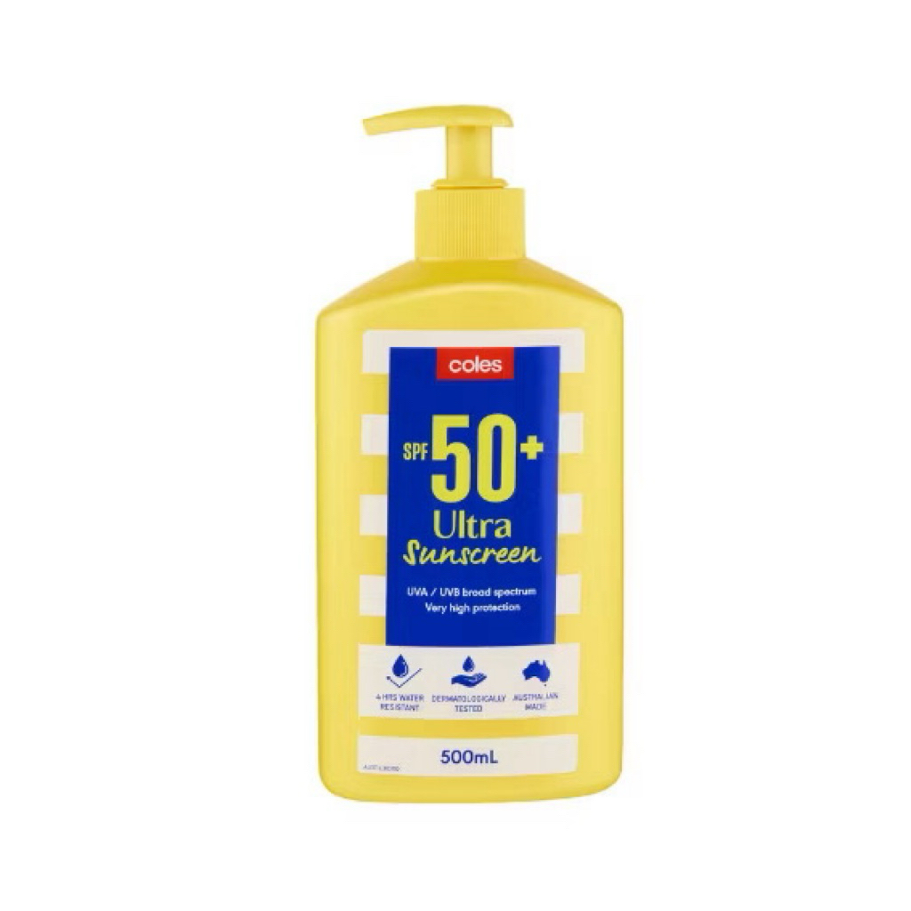 Jual Coles SPF 50+ Sunscreen Ultra Pump | 500mL Australia | Shopee ...