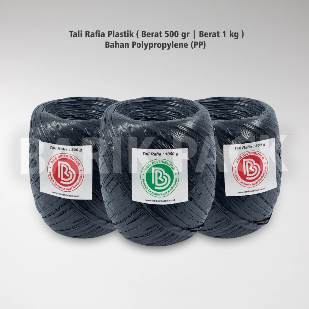 Jual Tari Rafia Tali Plastik Hitam Tali hitam 1 Kg Full | Shopee Indonesia