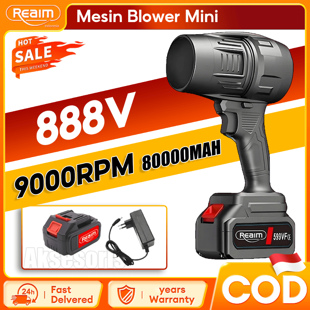 Jual Reaim Reaim Mesin Blower Mini Portable Cordless 599V Baterai Litium Turbo Blower, Jet Fan ...