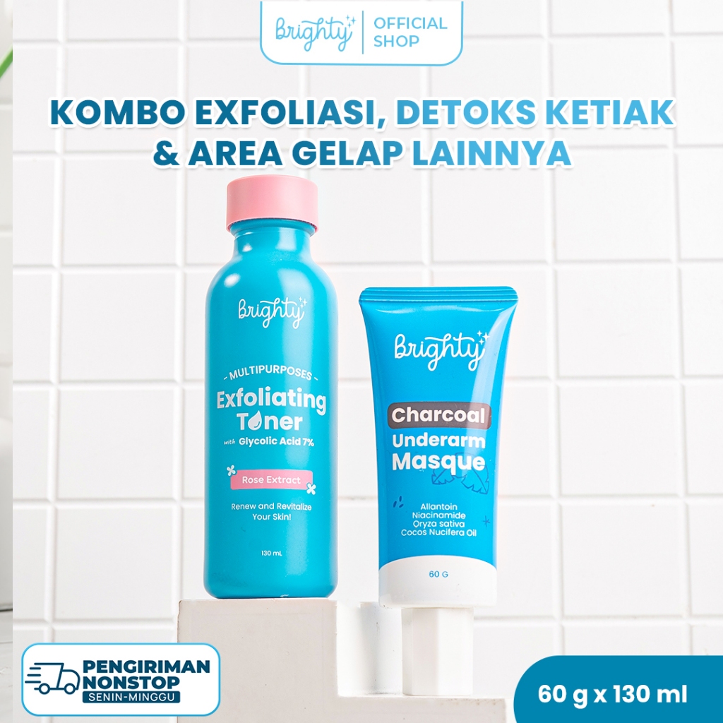 Jual Brighty Charcoal Underarm Masque X Multipurpose Exfoliating Toner Paket pencerah ketiak ...