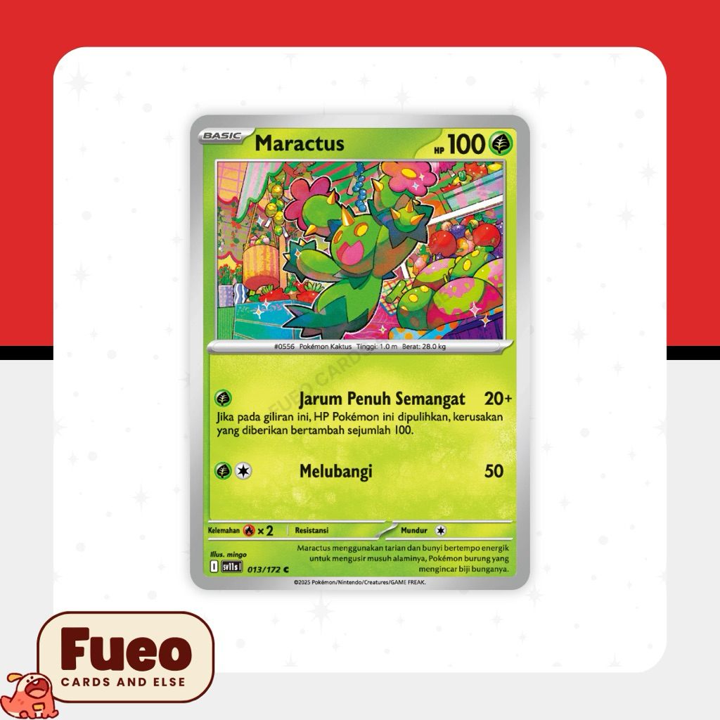 Jual Maractus (013/172) - Kartu Pokemon TCG Indonesia Hitam & Putih ...