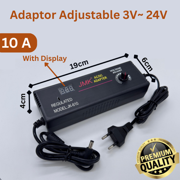 Jual Adjustable Adaptor 3V 24V 3-24V DC 10A 8A Switching adapter Power ...