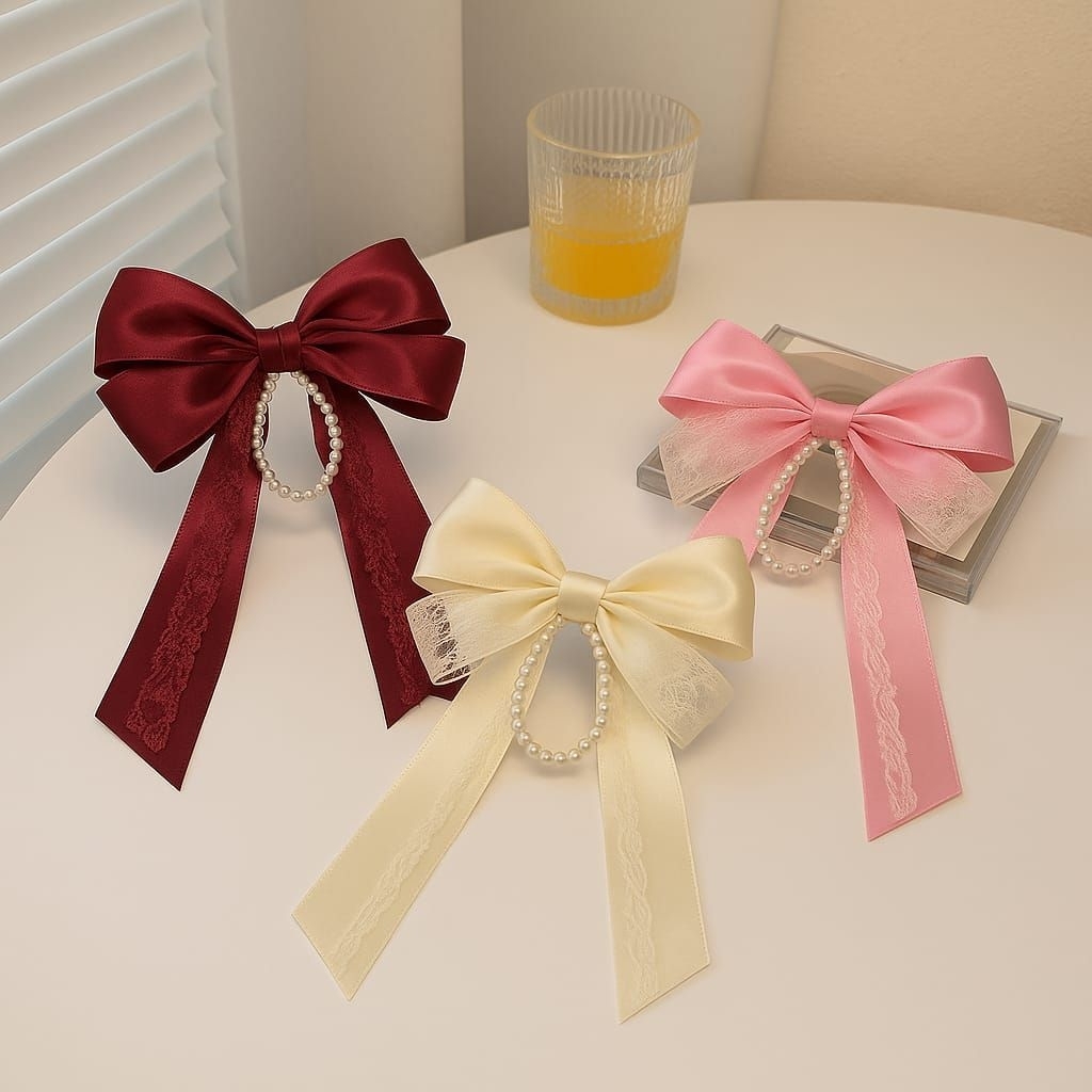 Jual Jepit Rambut Warna Maroon Cream Pink dan Hitam Dilengkapi Dengan ...