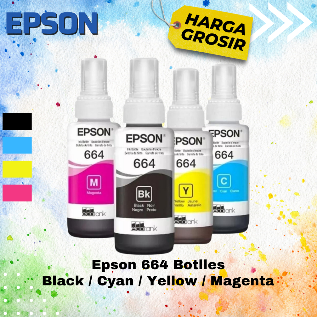 Jual Tinta Epson 664 BCYM Ink Original L121 L100 L110 L120 L200 L210 | Shopee Indonesia