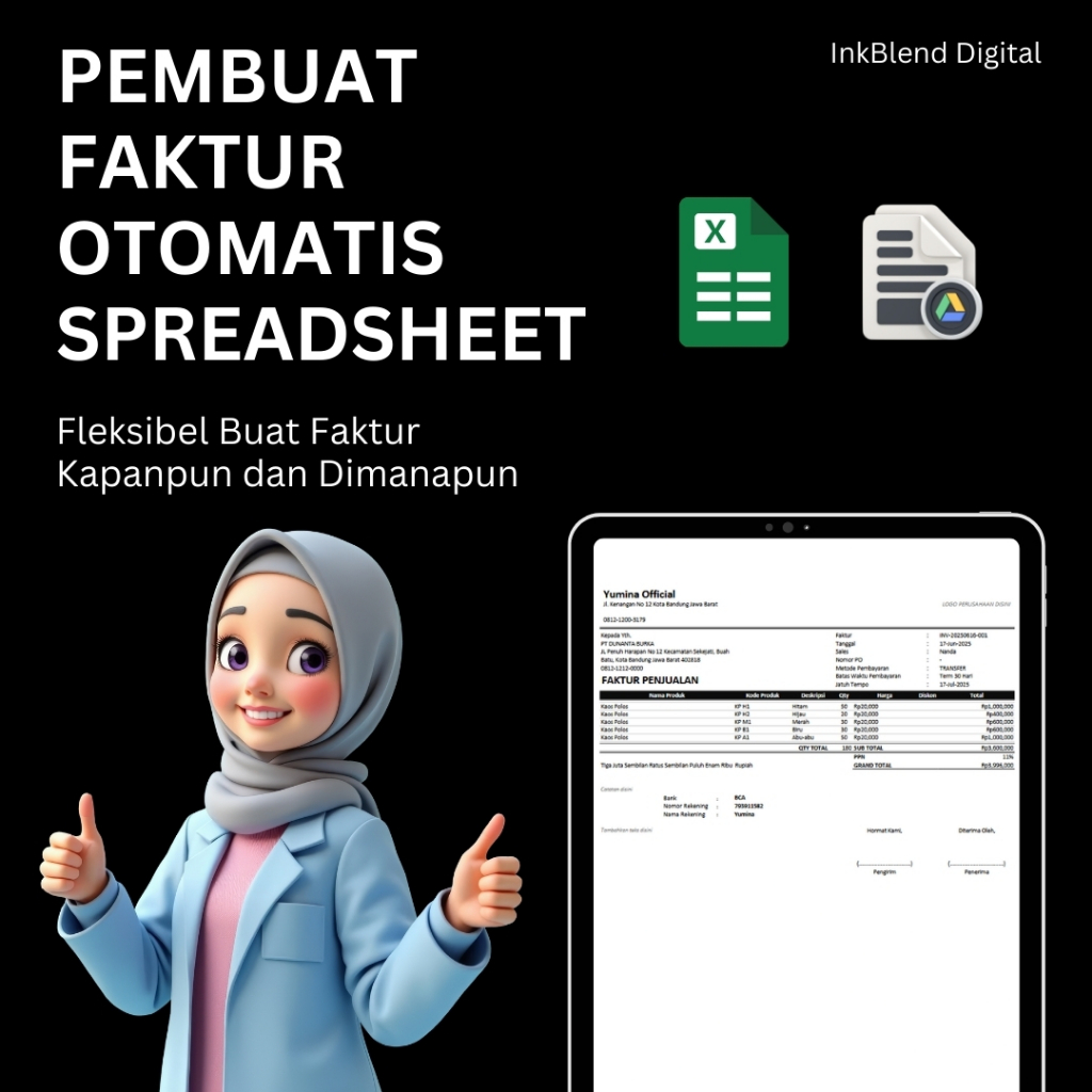 Jual || Template Spreadsheet || Pembuat Faktur Otomatis / Invoice ...
