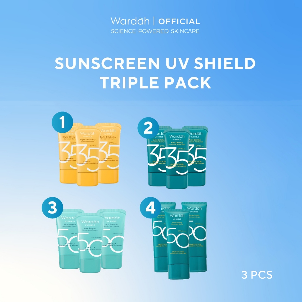 Jual [9.9 GLOW DEALS: BUY 3 GET Free UV Shield Essential Gel] TRIPLE ...