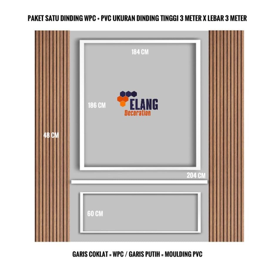 Jual Paket Wall panel + Moulding pvc ukuran dinding tinggi 3 meter x ...