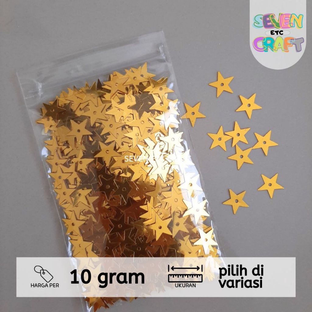 Jual 10 gram Payet Ramboci Manik-manik Bintang GOLD | Shopee Indonesia