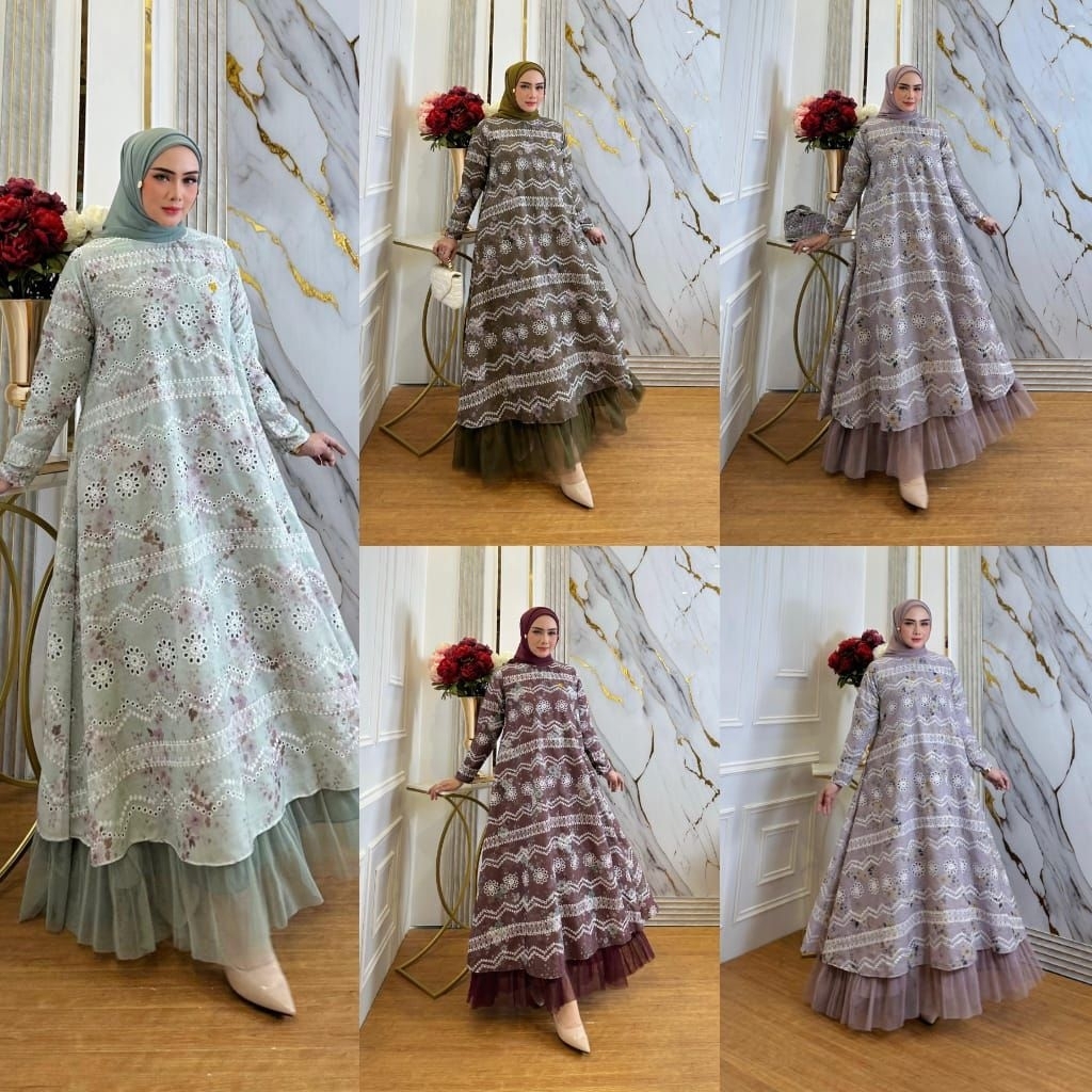 Jual jangan lupa kirim ulang nomor wa saat order NINONA 2 IN 1 SET HIJAB ALL STAR DRESS GAMIS ...