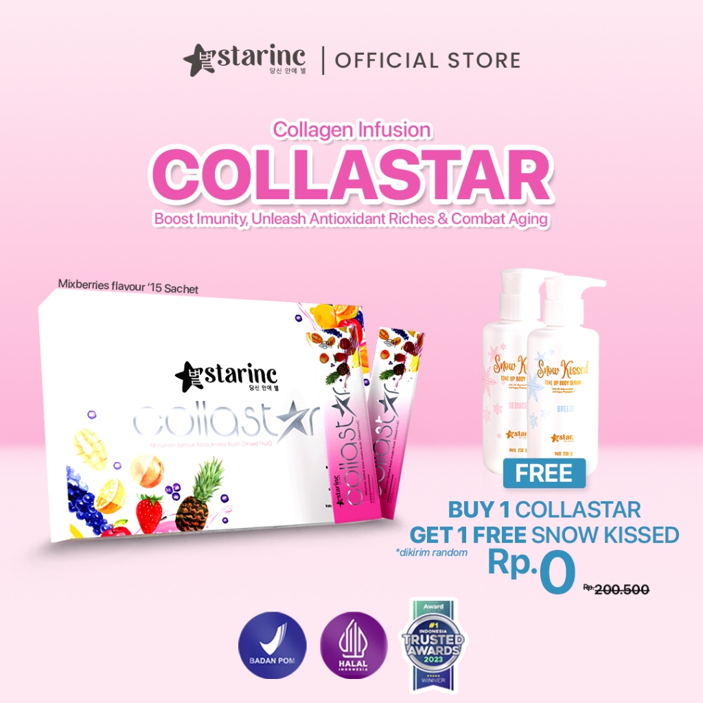 Jual Collastar Mixed-Fruit 15 Sachets Collagen Infusion Vitamin, safron ...