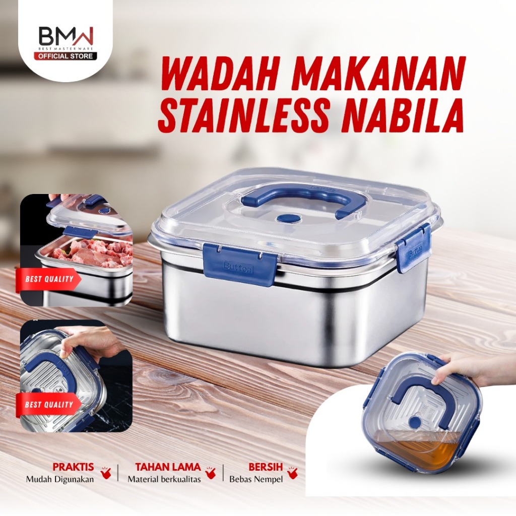 Jual BMW - Lunch Box Plus Tutup Wadah Makan Stainless Steel anti Tumpah ...